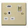 Astoria Grand Thane Polished Brass 1 Gang 13A DP Ingot 1 USB Switched Plug Socket | Wayfair.co.uk